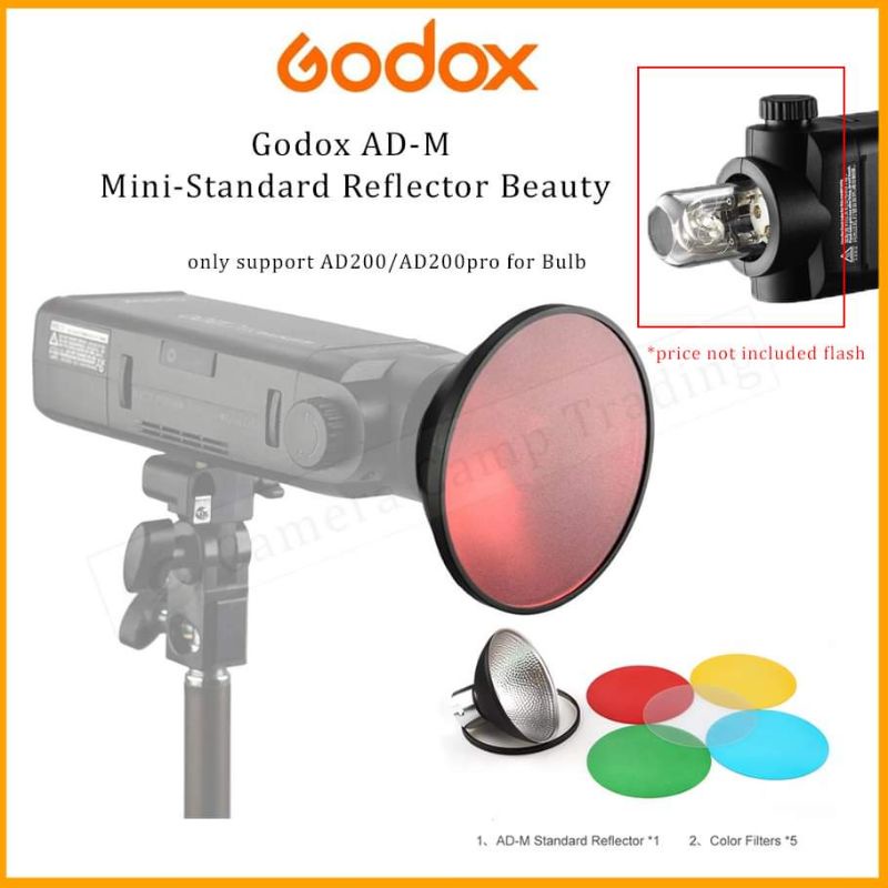 Godox AD-M Mini Reflector & Godox AD-S2 Standard Reflector with Color ...