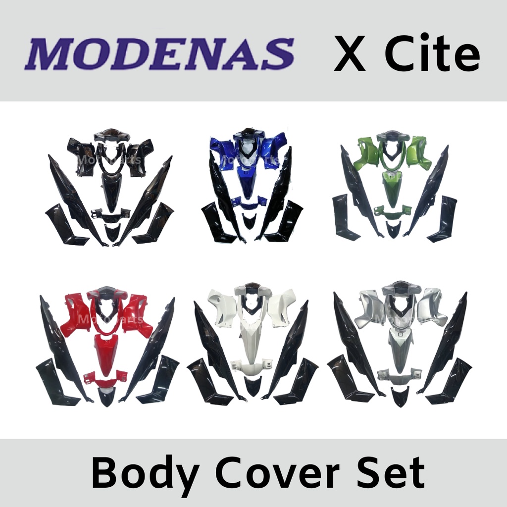 MODENAS 100% Original X CITE Full Body Cover Set Kit Color Parts Bodyset Coverset XCITE Hijau ...