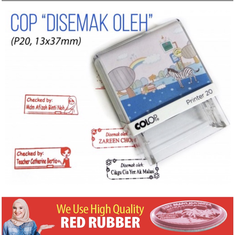 Cop Ulasan Guru "Disemak Oleh/ Checked by" - Bhs Jawi/ English/ Melayu ...