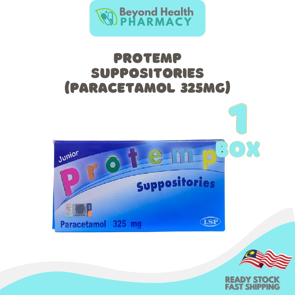 JUNIOR PROTEMP SUPPOSITORIES PARACETAMOL 325MG UBAT SUMBAT DEMAM KANAK ...