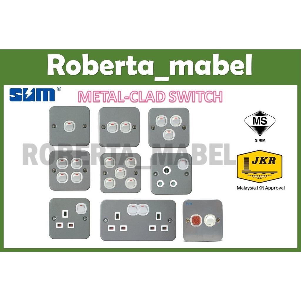 SUM Metal Clad Switch & Socket with SIRIM JKR Approval 13A 15A 20A 1G1W ...