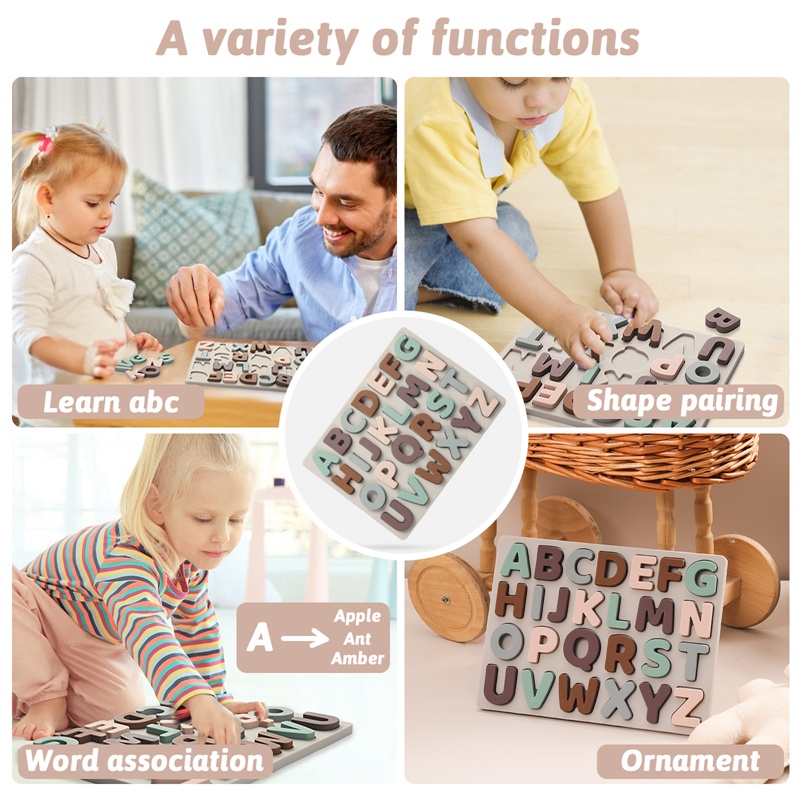 26 letters Silicone ABC Puzzle for kids Puzzles Silicone Toys Alphabet ...