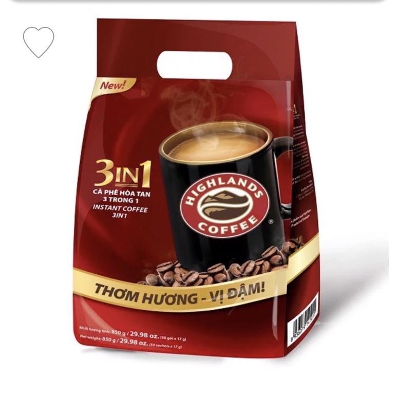 READY STOCK Vietnam Highland Coffee 3in1 NEW PACKAGING 50 sachets x 17g ...