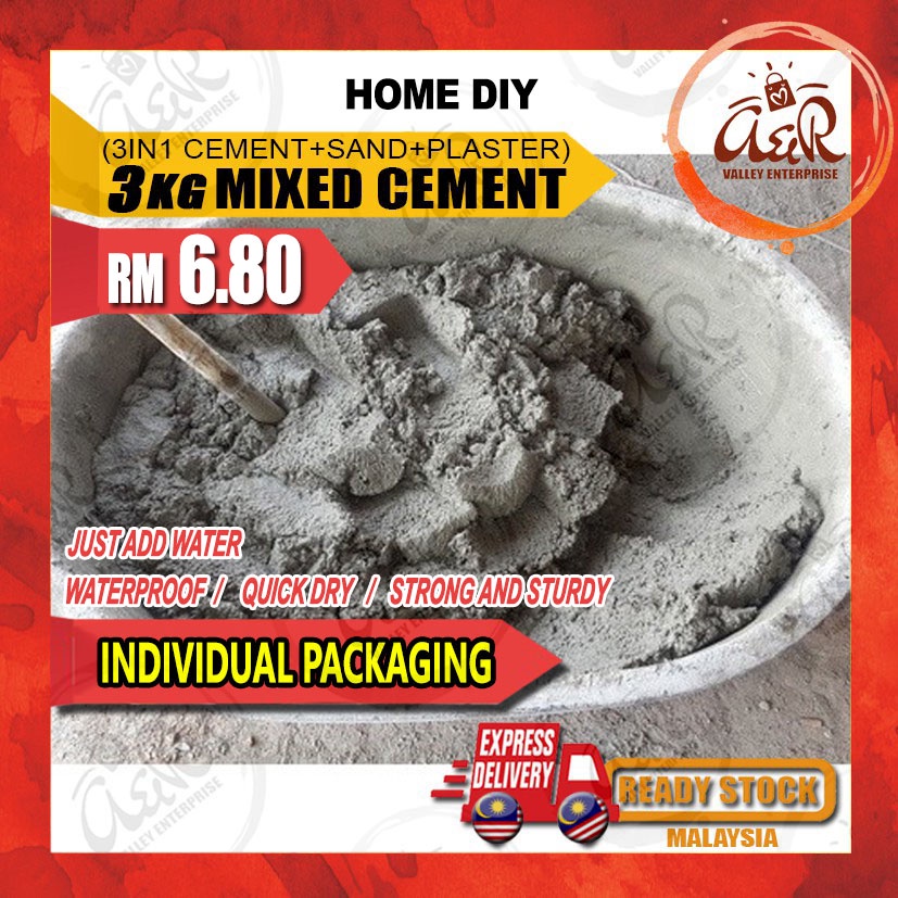 3KG 3IN1 Simen+Pasir+Plaster Campur / Ready Mix Cement 🔥READY STOCK🔥 ...