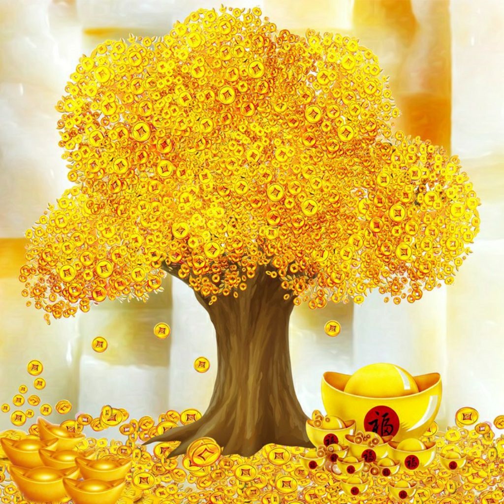 Fortune Tree 5D Diamond Painting Money Tree Full Square Diamond Cross ...