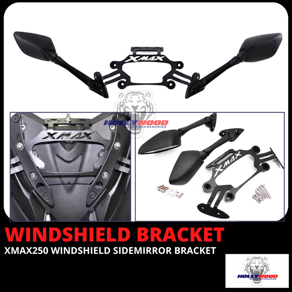 XMAX250 SIDE MIRROR MODIFIED BRACKET FRONT VISOR BRACKET WITH LOGO XMAX ...