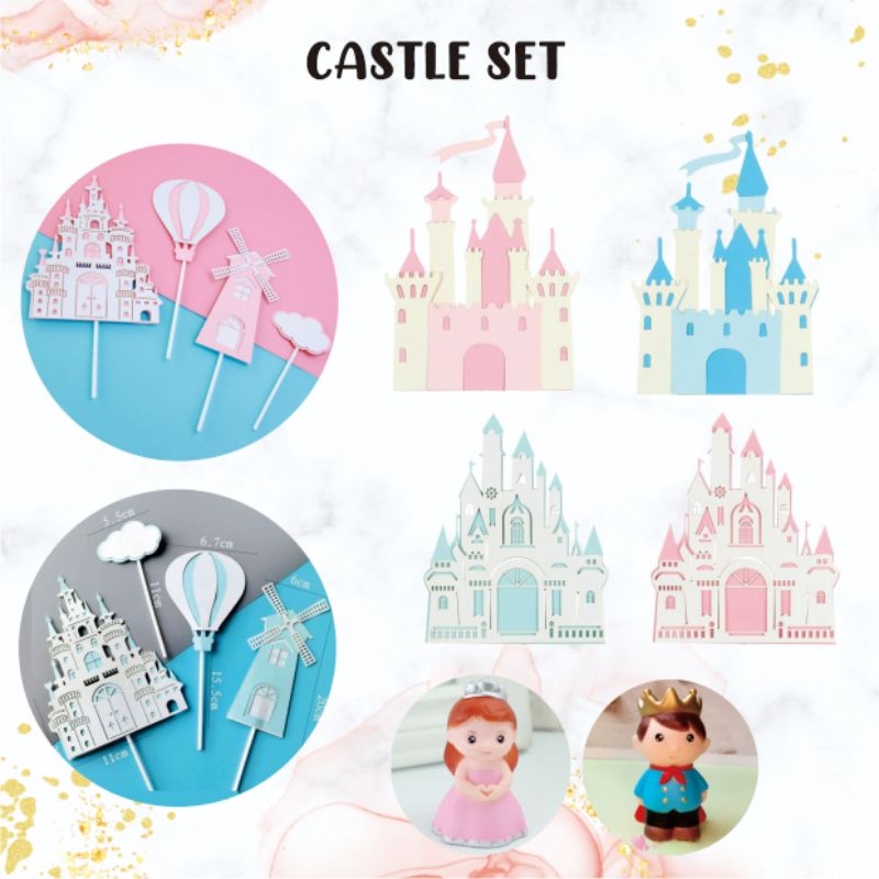 Princess Castle Cake Topper Set | Palace Birthday Cake Decoration ...