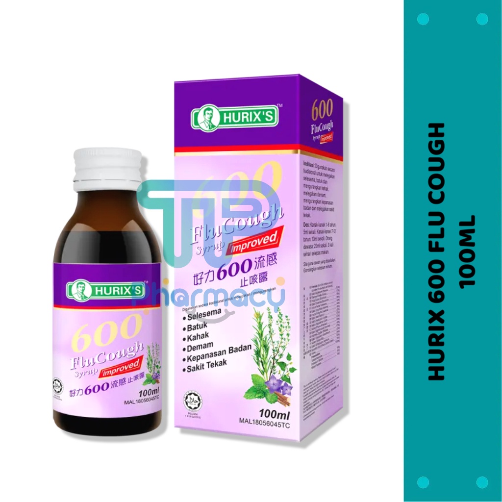 🌼HURIX 600 FLU COUGH SYRUP 100ML🌼 | Shopee Malaysia