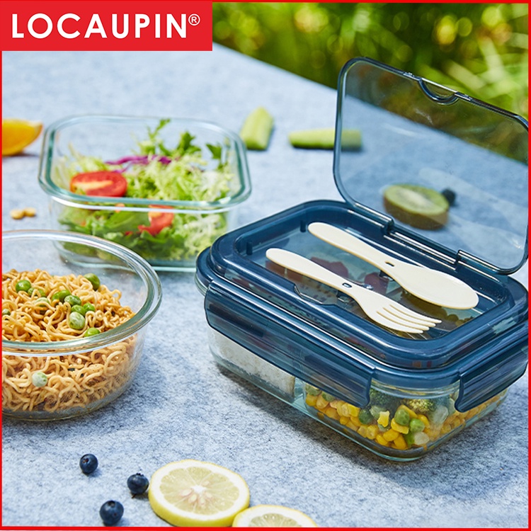 Locaupin Glass Container Plastic Lids ,Leak Proof Lunch Box ...