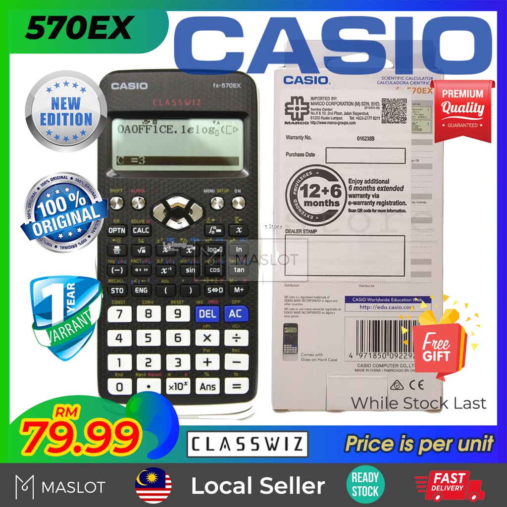 CASIO fx-570EX FX570EX Scientific Calculator Classwiz School Office Calculator Ready Stock ...
