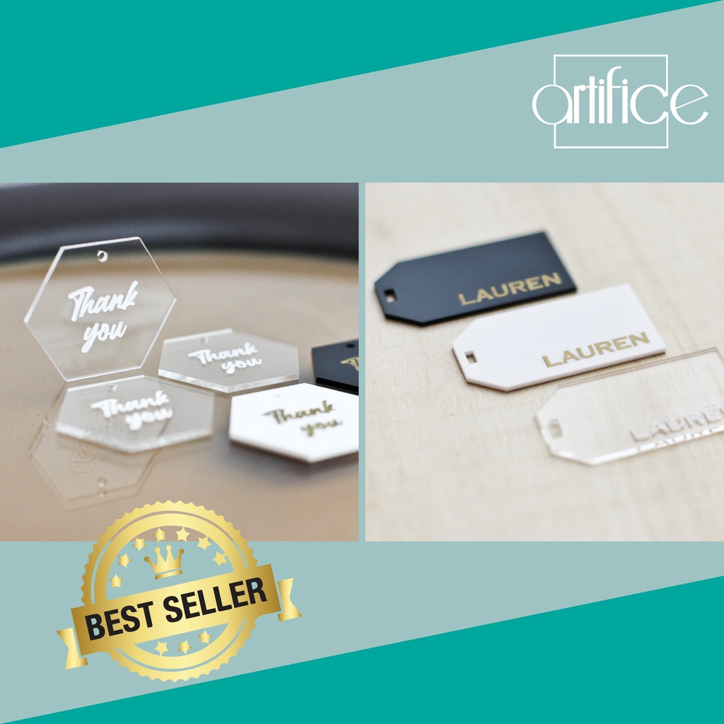 Custom Modern Laser Acrylic Hang Tag Acrylic Gift Hampers Tag ...