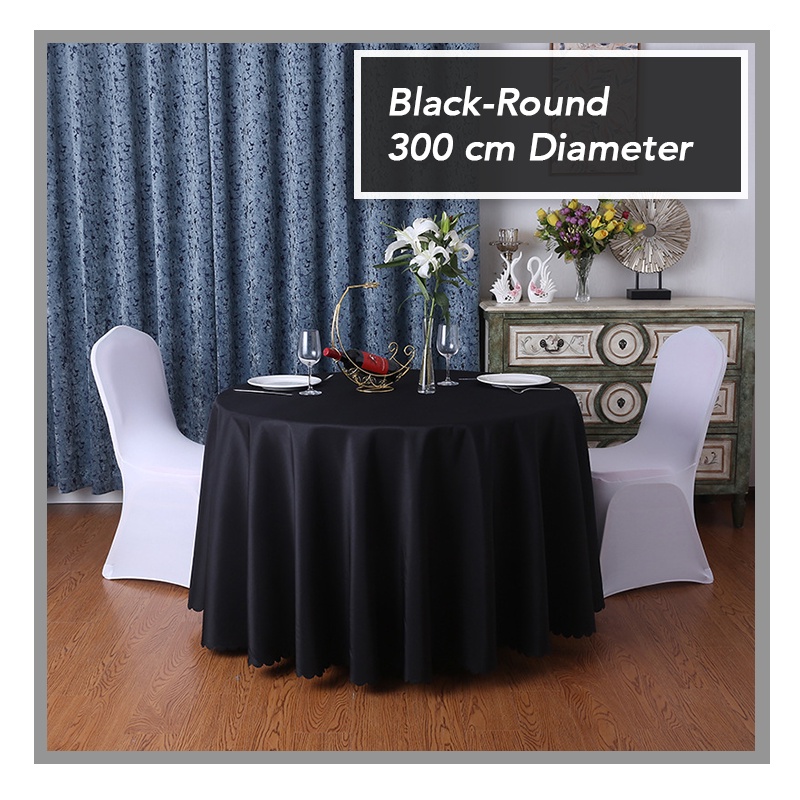 ACEVE DREAM READY STOCK PLAIN 3.0M Round Table Cloth Cover Color Alas ...