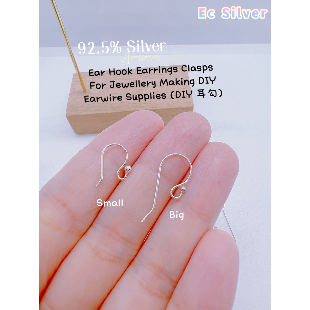 Silver 925 Earring Hooks / Findings Ear Hook / Earring Clasps For ...
