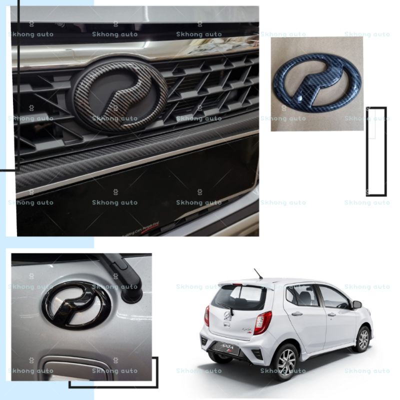 perodua axia 2014-2022 car logo emblem frame plug&play carbon / glossy ...