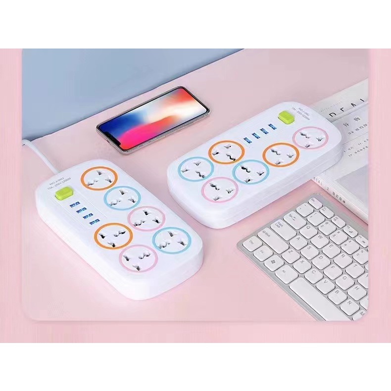 Socket 6 Power Socket Power Strips Socket Plug Universal Socket with 4 USB Ports Extension ...