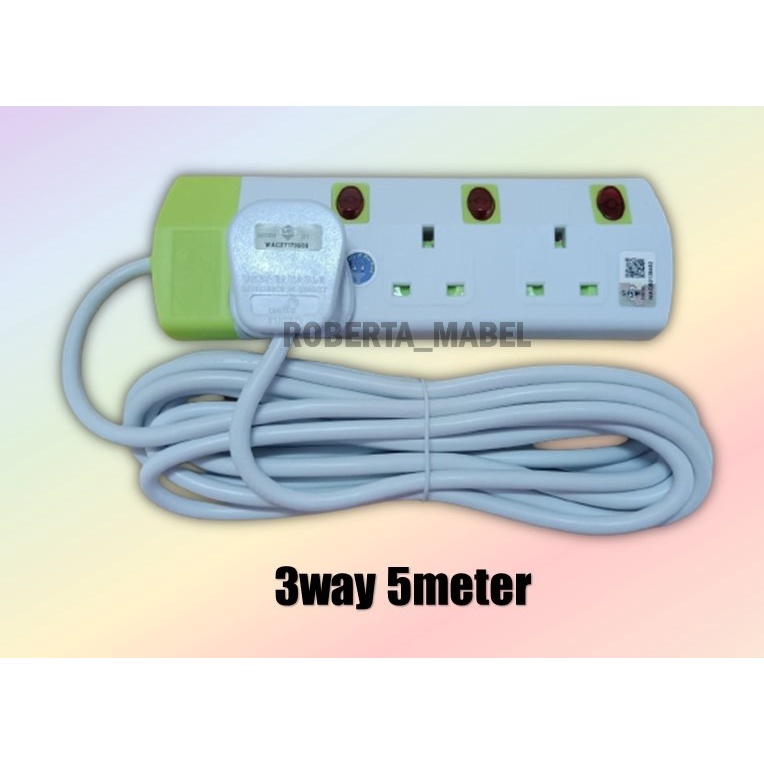 Socket Extension Plug Socket Trailing Socket 2 Gang 3 Gang 4 Gang 5 Gang 2 Meter 5 Meter Sirim