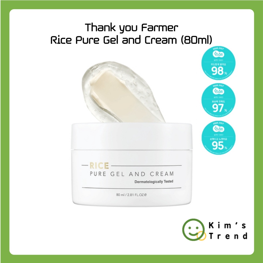 [Thank you Farmer] Rice Pure Gel and Cream (80ml) Dermatologically ...