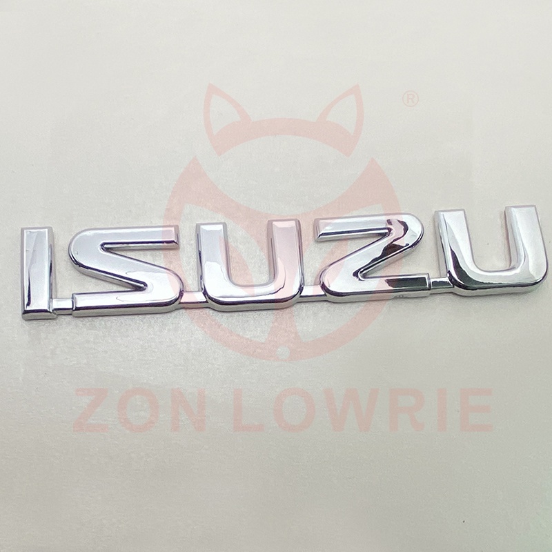 1 x ABS Chrome ISUZU Logo Letter Car Side Rear Trunk Emblem Sticker ...