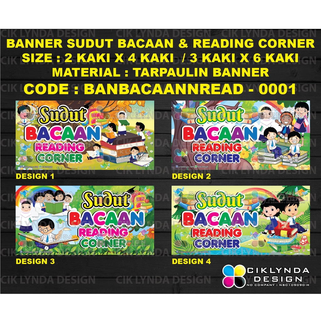 PRE-ORDER - BANNER 2 KAKI X 4 KAKI - SUDUT BACAAN & READING CORNER ...