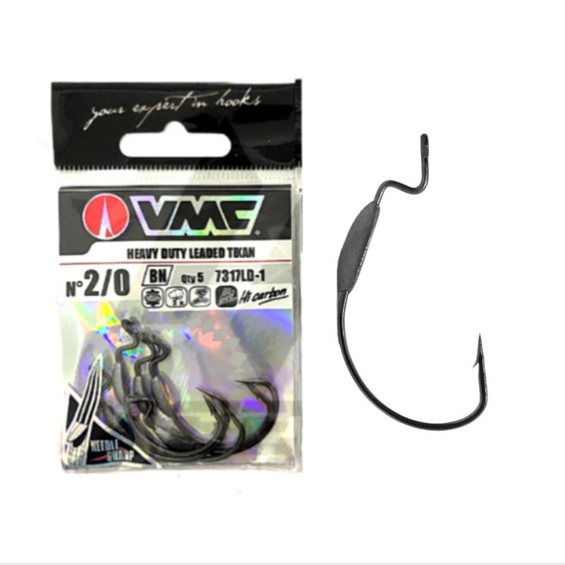 VMC 7317LD 3X-Strong Heavy Duty Leaded Worm Hook (1/0, 2/0, 3/0, 4/0, 5/0) | Shopee Malaysia