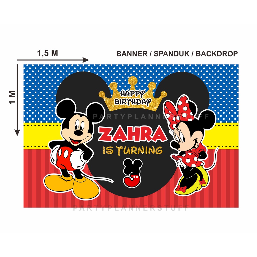 Banner Banner backdrop decoration mickey mouse and minnie mouse ...