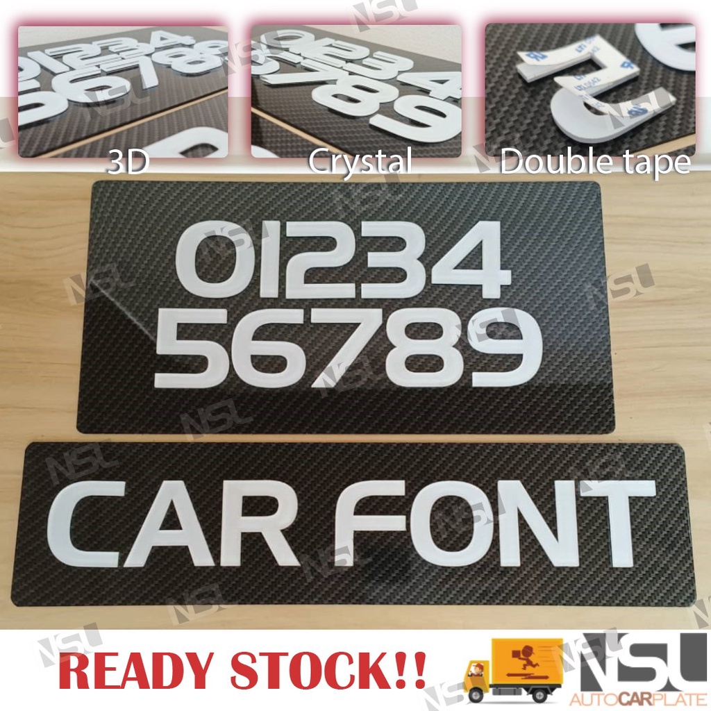 🔥READY STOCK🔥BUAT SIAP🔥Car Number Plate / Nombor Plate Kereta (WHITE ...