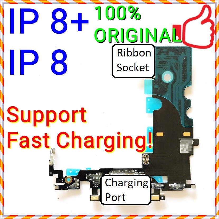 (3 Colors) (Support Fast Charge) NEW ORI Charging Port Board MIC Flex Ribbon for IPhon 8+ 8 Plus ...