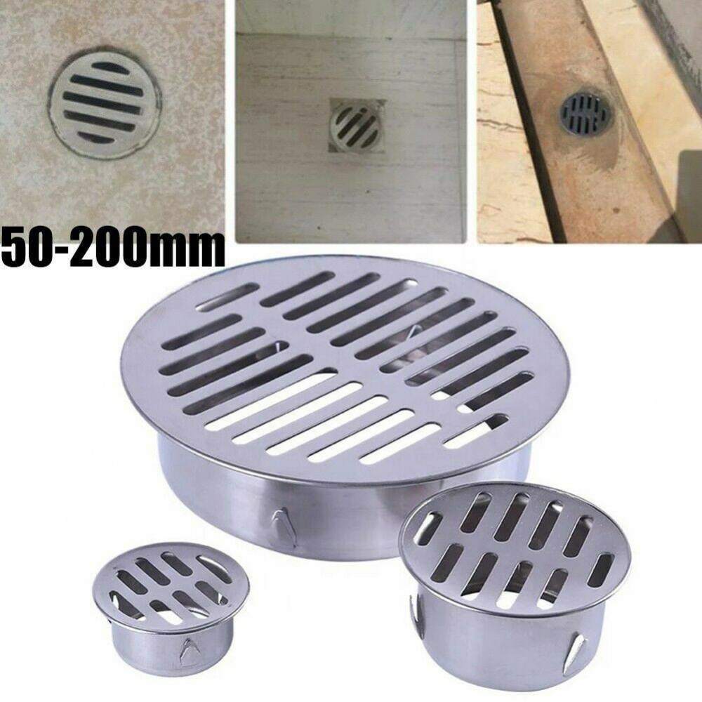 1 X Stainless-Steel Thicken Drainage Roof Patio Round Flat Floor Drain ...