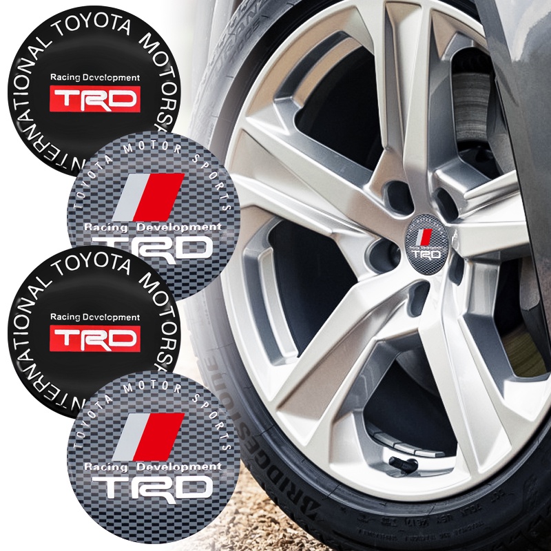 4pcs 56mm tire hub center TRD logo sticker hub cap decal for Toyota ...