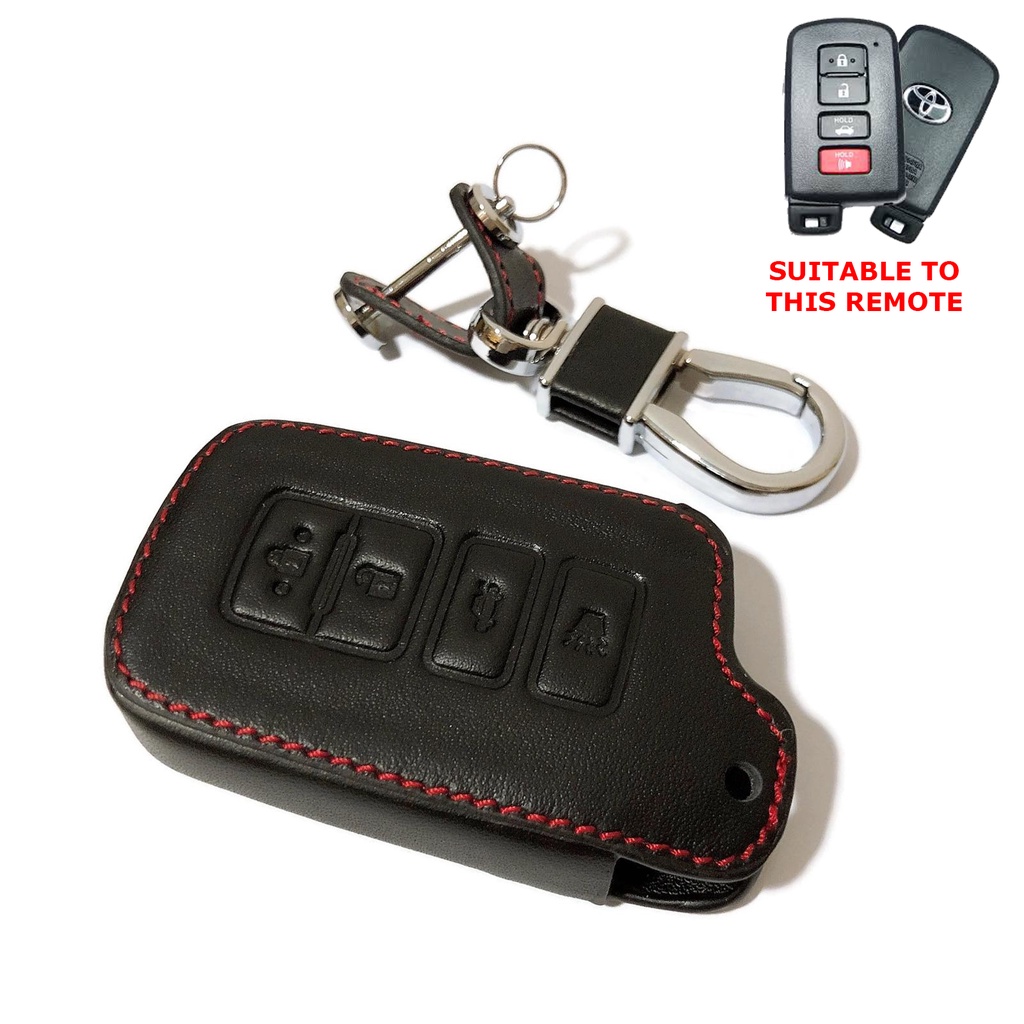 Toyota Camry / Harrier 4Buttons Keyless Remote Car Key Cow Leather Key ...
