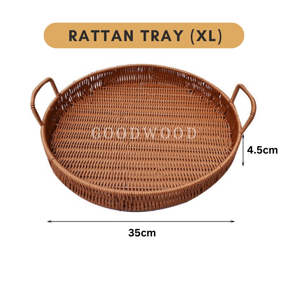Handmade Rattan Tray Rattan Basket Woven Basket Food Tray Makanan ...