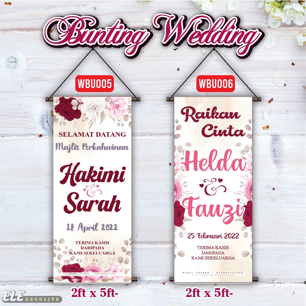 BUNTING KAHWIN 2 x 5/BANTING MAJLIS KAHWIN/WEDDING BANNER | Shopee Malaysia