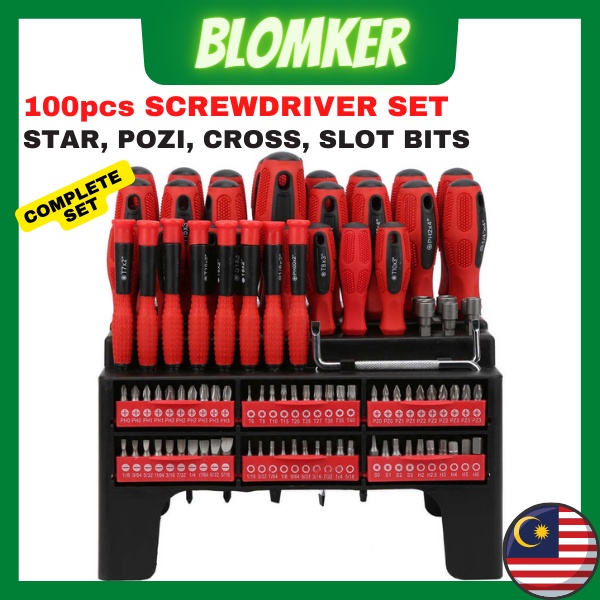 100Pcs Screwdriver Bits Set Multifunctional Torx Star Pozi Cross Philip ...