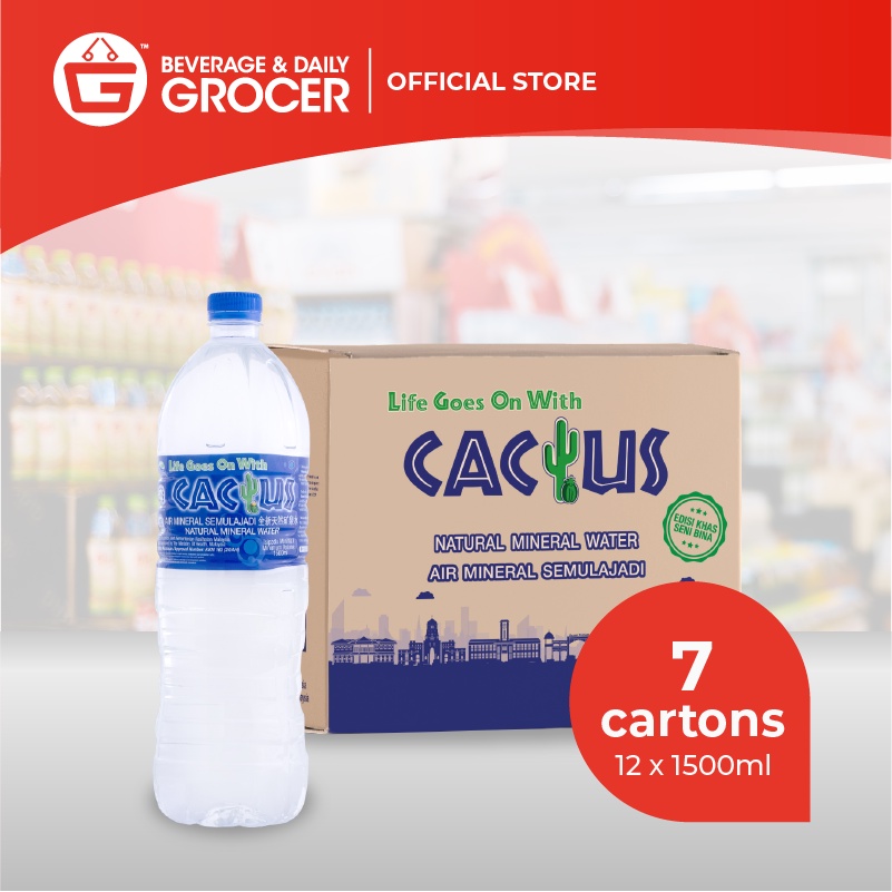 Cactus Natural Mineral Water 12 x 1500ML (84 Bottles) 7 cartons ...