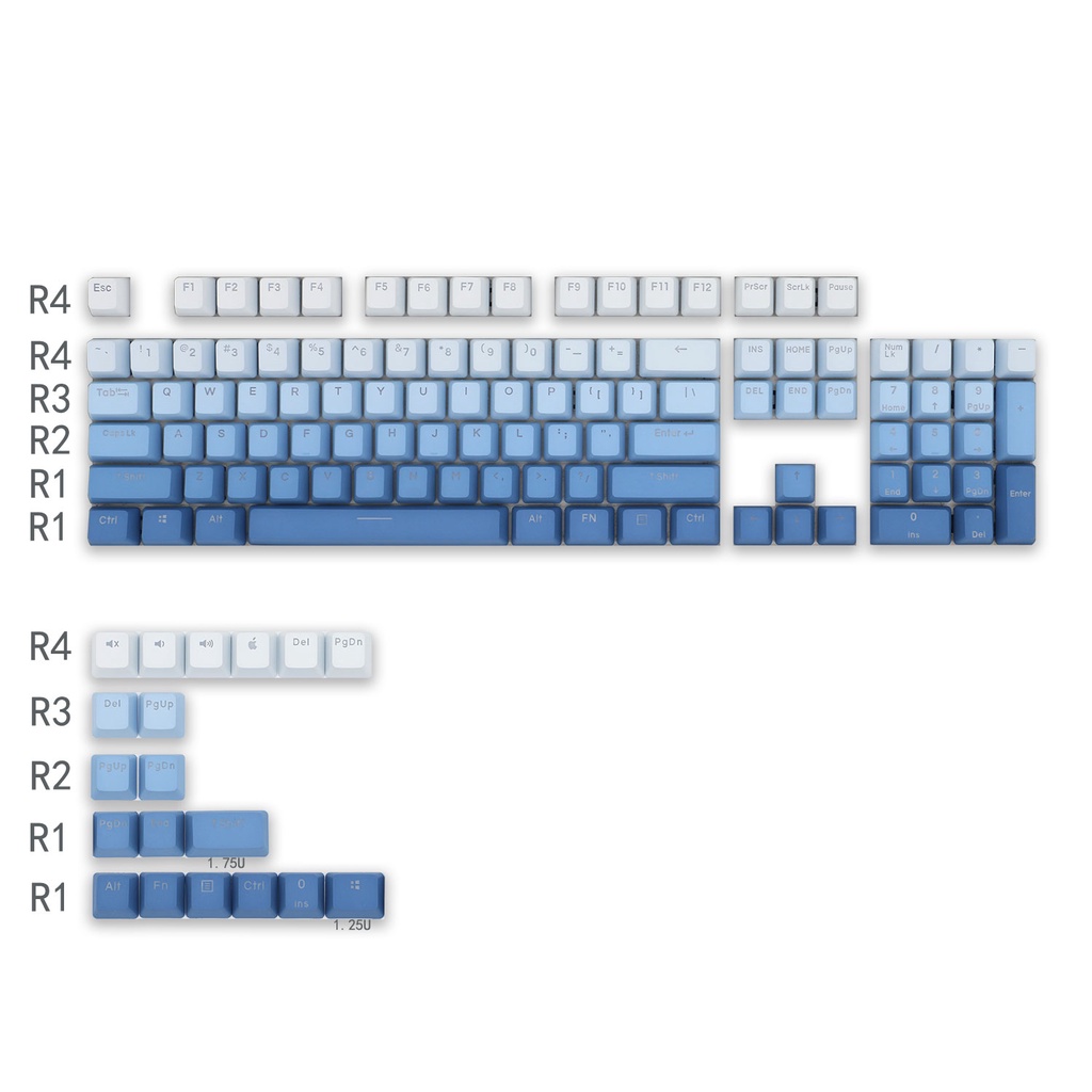 【JKDK】polar day PBT keycaps font transmits light OEM profile gray and ...