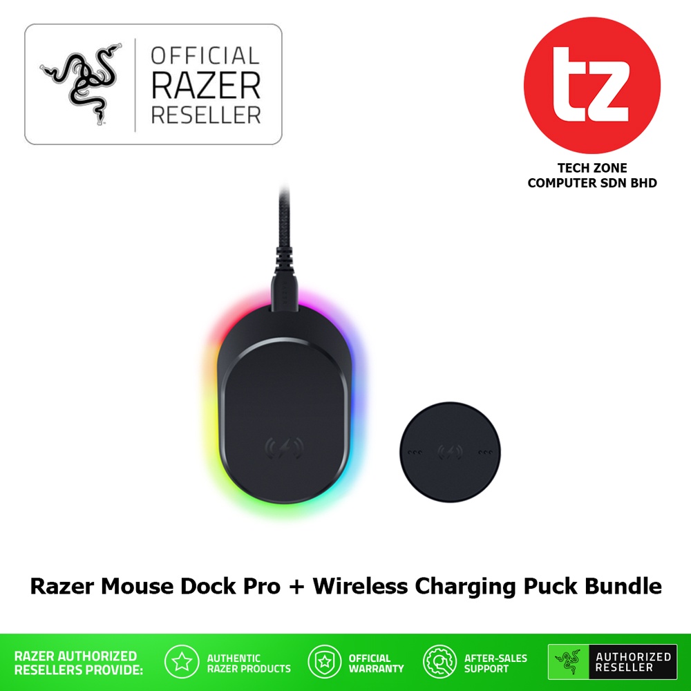 Razer Mouse Dock Pro + Wireless Charging Puck Bundle - Wireless Dock w ...
