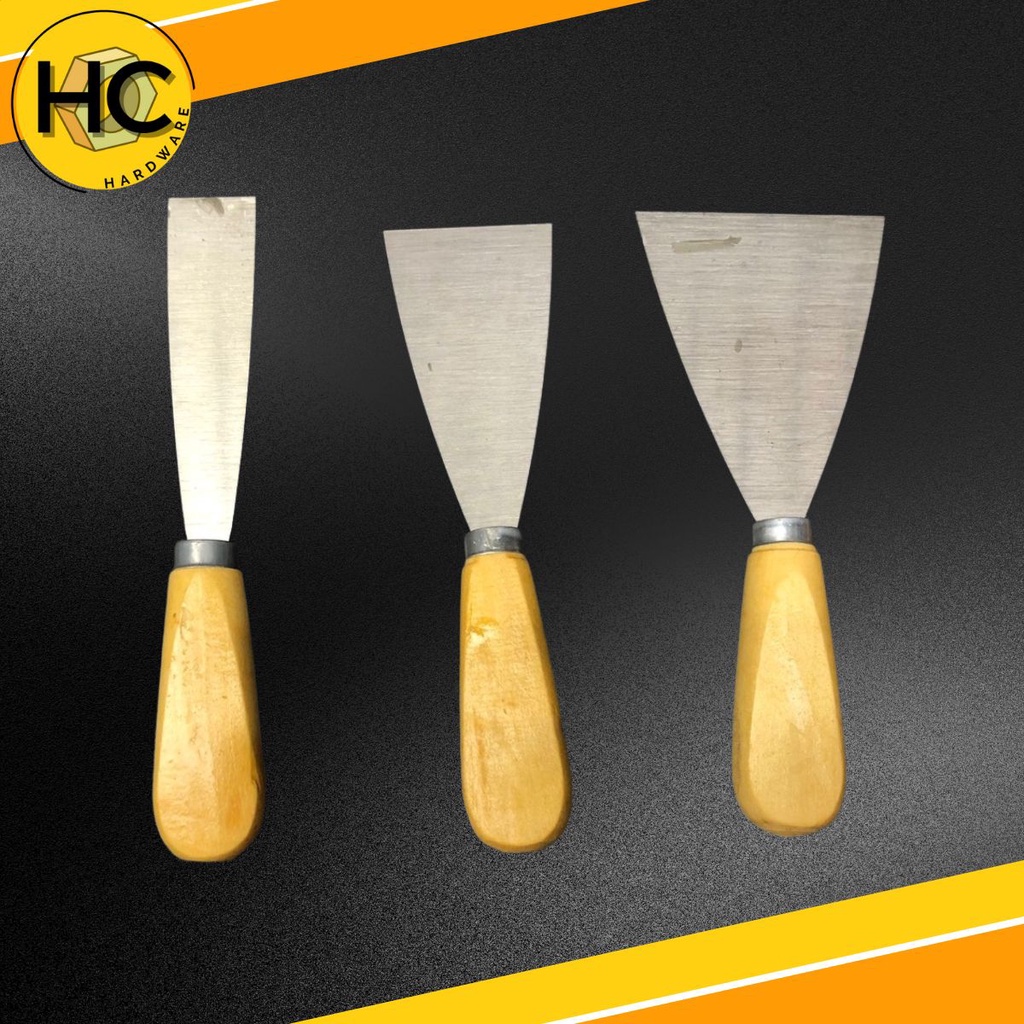1" / 2" / 3" Iron Wall Scraper / Putty Knife With Wooden Handle ...
