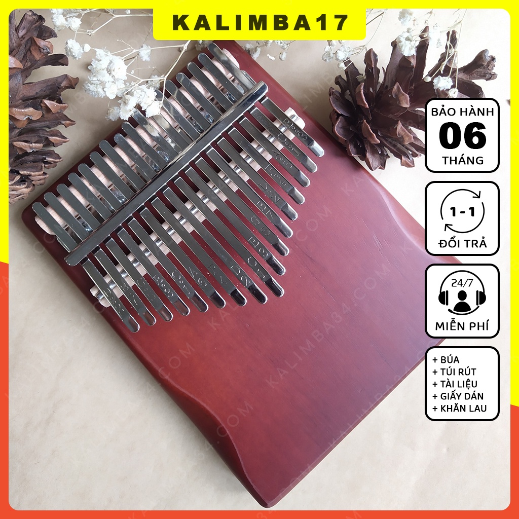 Basic brown 17-key Kalimba, solid wood panel Kalimba, thumb Piano ...