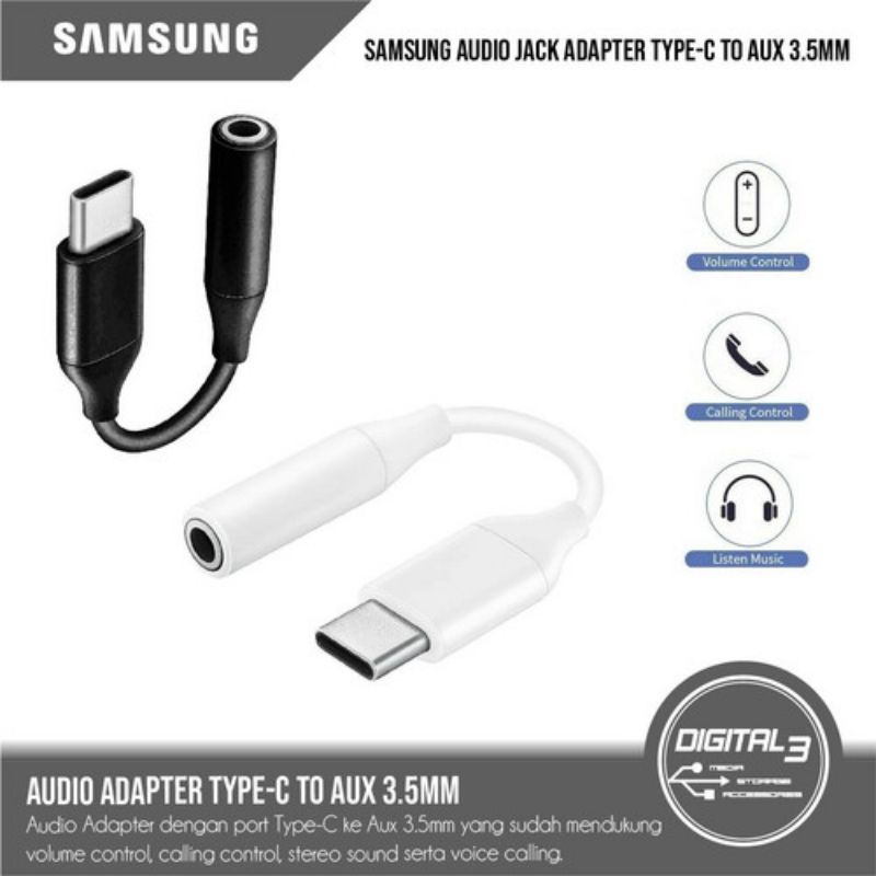 Original Samsung USB Type-C to 3.5mm Headphone Audio Jack AUX Adapter ...