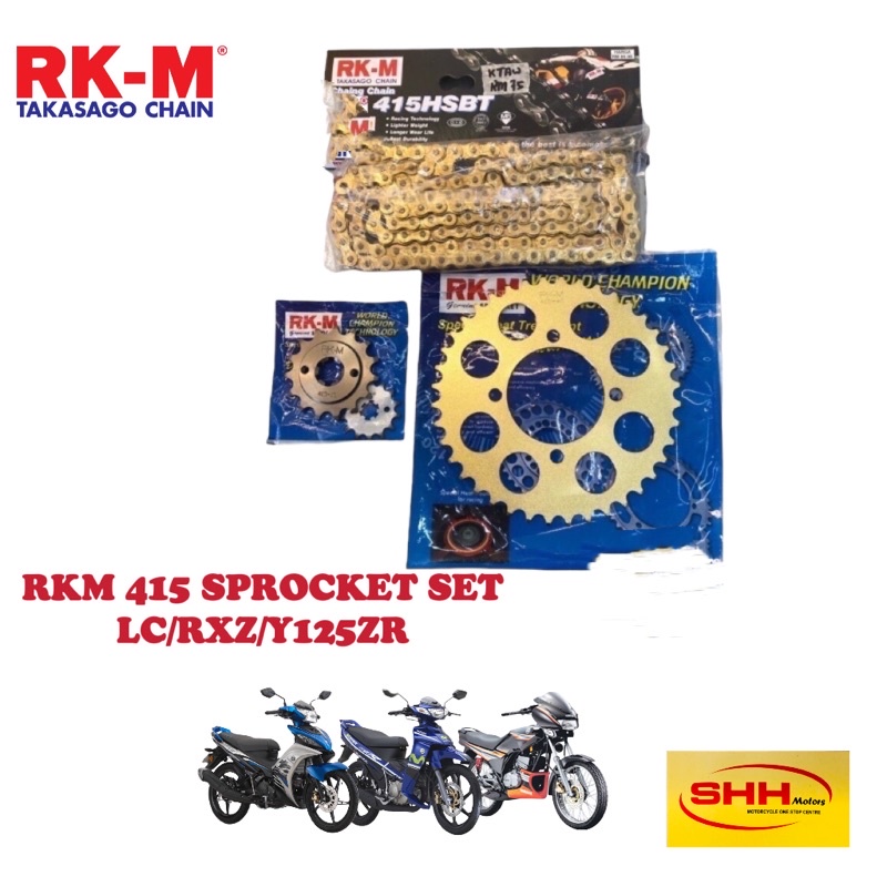 RKM 415 GOLD YAMAHA RXZ LC Y125ZR SPROCKET SET WITH CHAIN | Shopee Malaysia