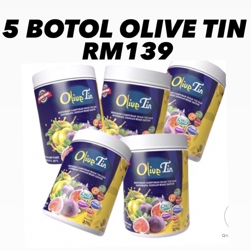 5 BOTOL OLIVE TIN EMZI SERBUK MINUMAN CAMPURAN BUAH ZAITUN DAN BUAH TIN ...