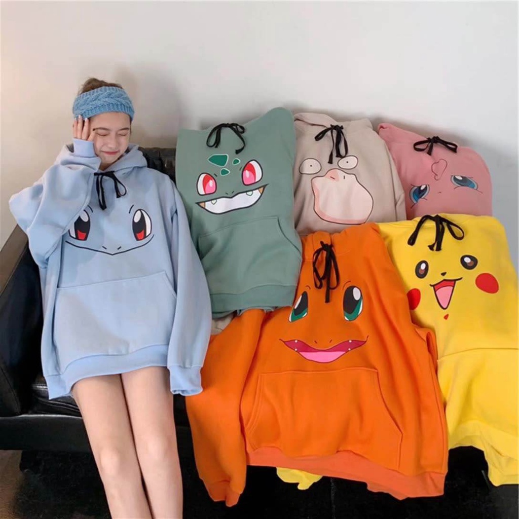 AOS Women Men Pokemon Cute Cartoon Jacket Girl Cloth Hoody Polyester ...