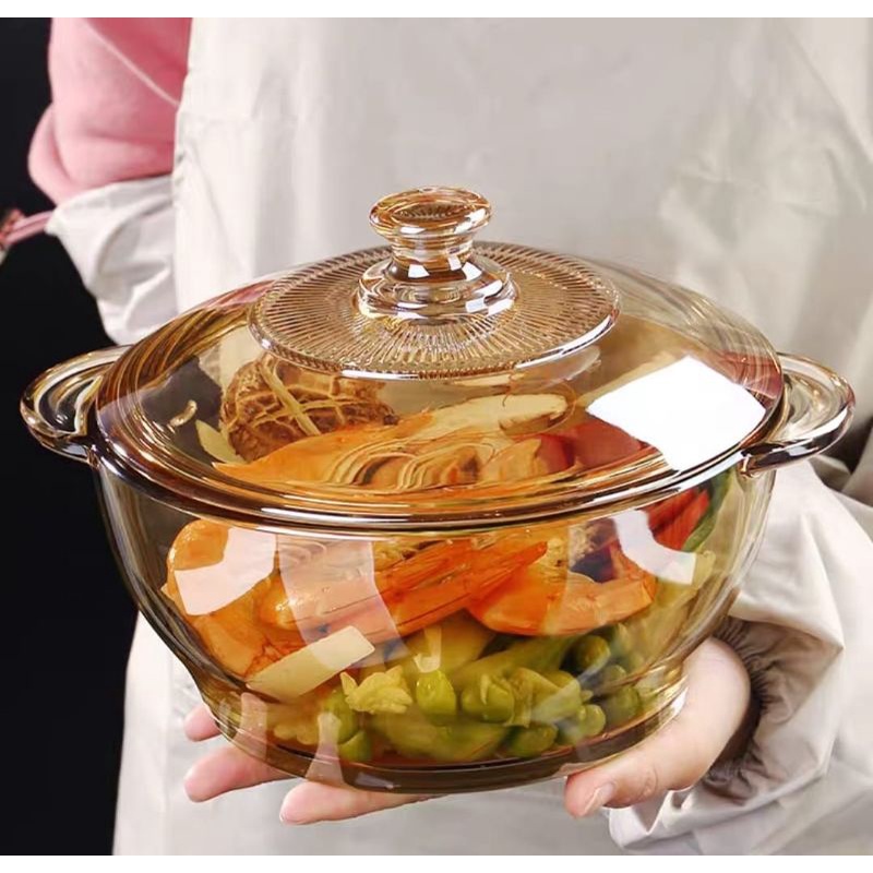 (GSF) Micasa Square Tempered Amber Glass Casserole / Glass Casserole1 ...