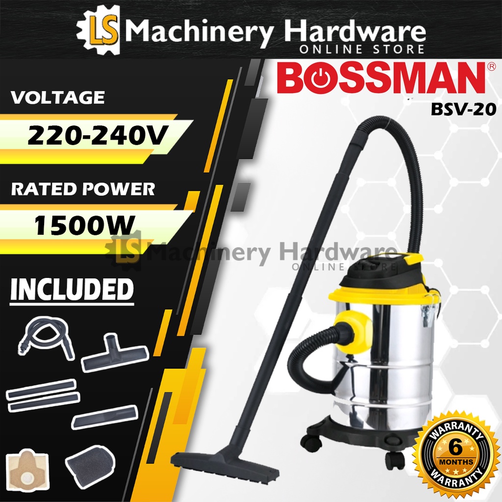 BOSSMAN 20Liter 1500Watt Vacuum Cleaner 3in1 (Wet,Dry & Blower Function ...
