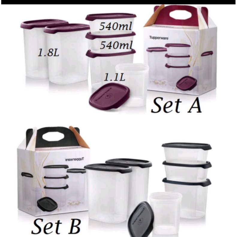 Tupperware one touch fresh set (6pcs) | Shopee Malaysia