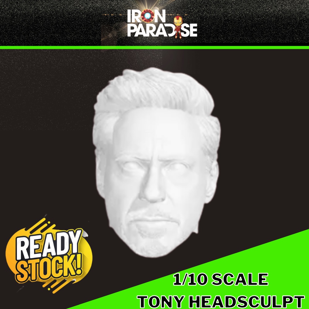 Tony Stark Unpaint Headsculpt ZD Toys Iron Man Action Figure 1/10 Scale ...