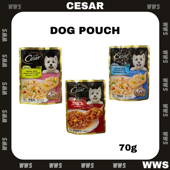Cesar Dog Pouch # Chicken Surimi, Chicken Carrot, Beef & Vegetable ...