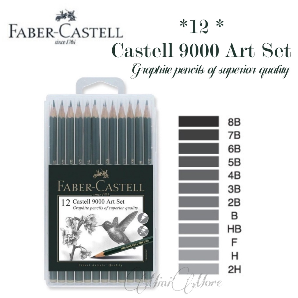 (MiniMore) Faber Castell Graphite Pencil Castell 9000 Art Set (8B - 2H ...
