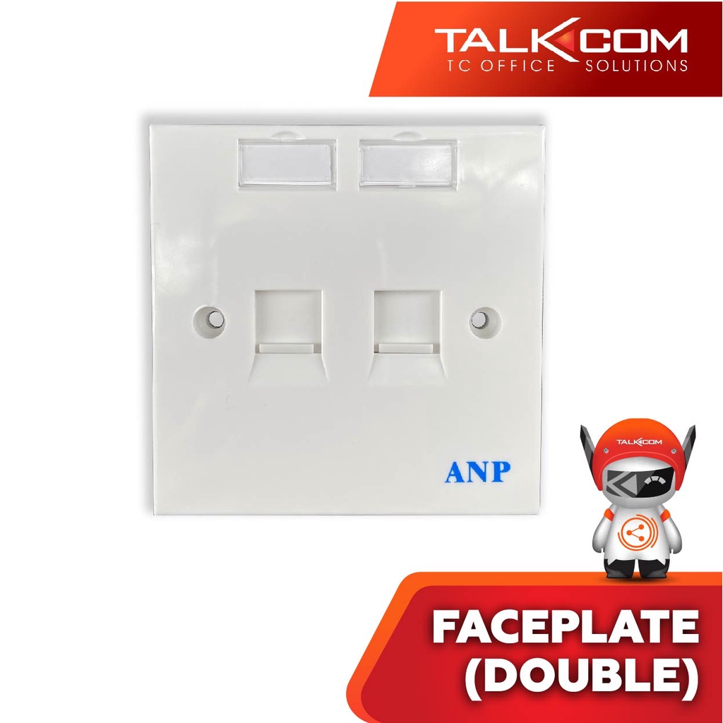 [𝗡𝗘𝗪] Double Port Faceplate RJ45 Socket Wall Mount | Shopee Malaysia