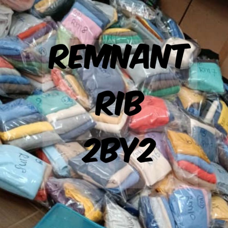 Remnant kain rib 2by2 - sesuai untuk kemasan leher, bawah baju, tangan ...